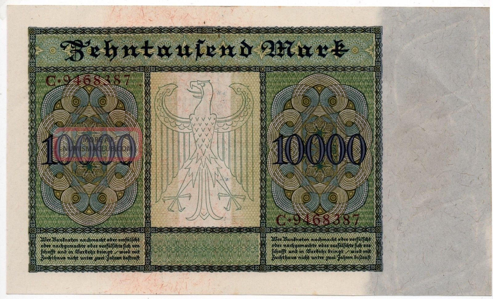 Germany 10000 Mark " Vampire Note " (large Size) 1922 (p - 70)