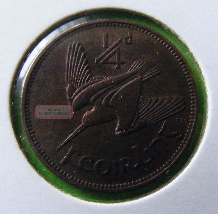 Scarce Irish Farthing Coin Minted 1939 - With Luster - Ireland 5235
