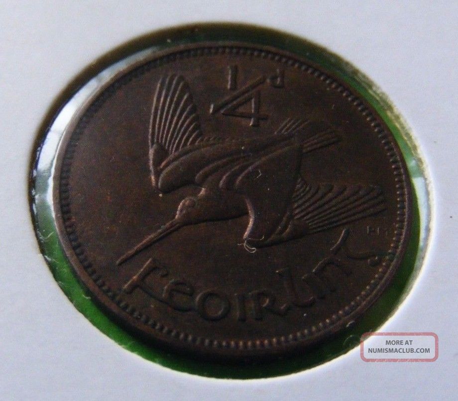 Scarce Irish Farthing Coin Minted 1939 - With Luster - Ireland 5235