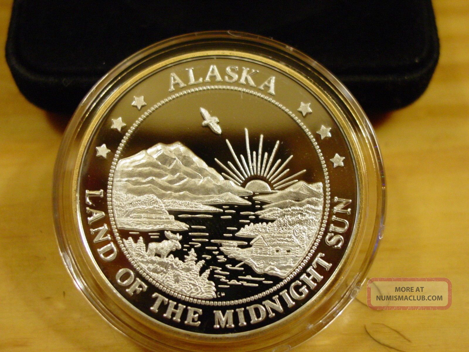 Alaska 2012 Atb Quarter Design Proof Medallion 1 Oz 999 Silver, Gold Relief