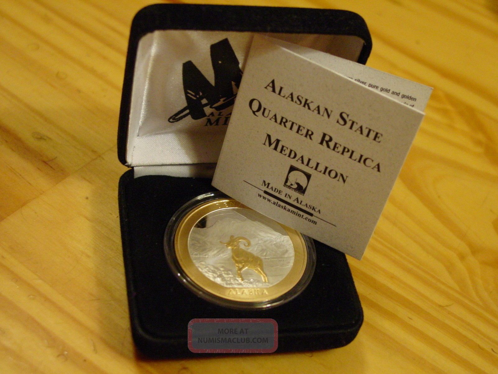 Alaska 2012 Atb Quarter Design Proof Medallion 1 Oz 999 Silver, Gold Relief