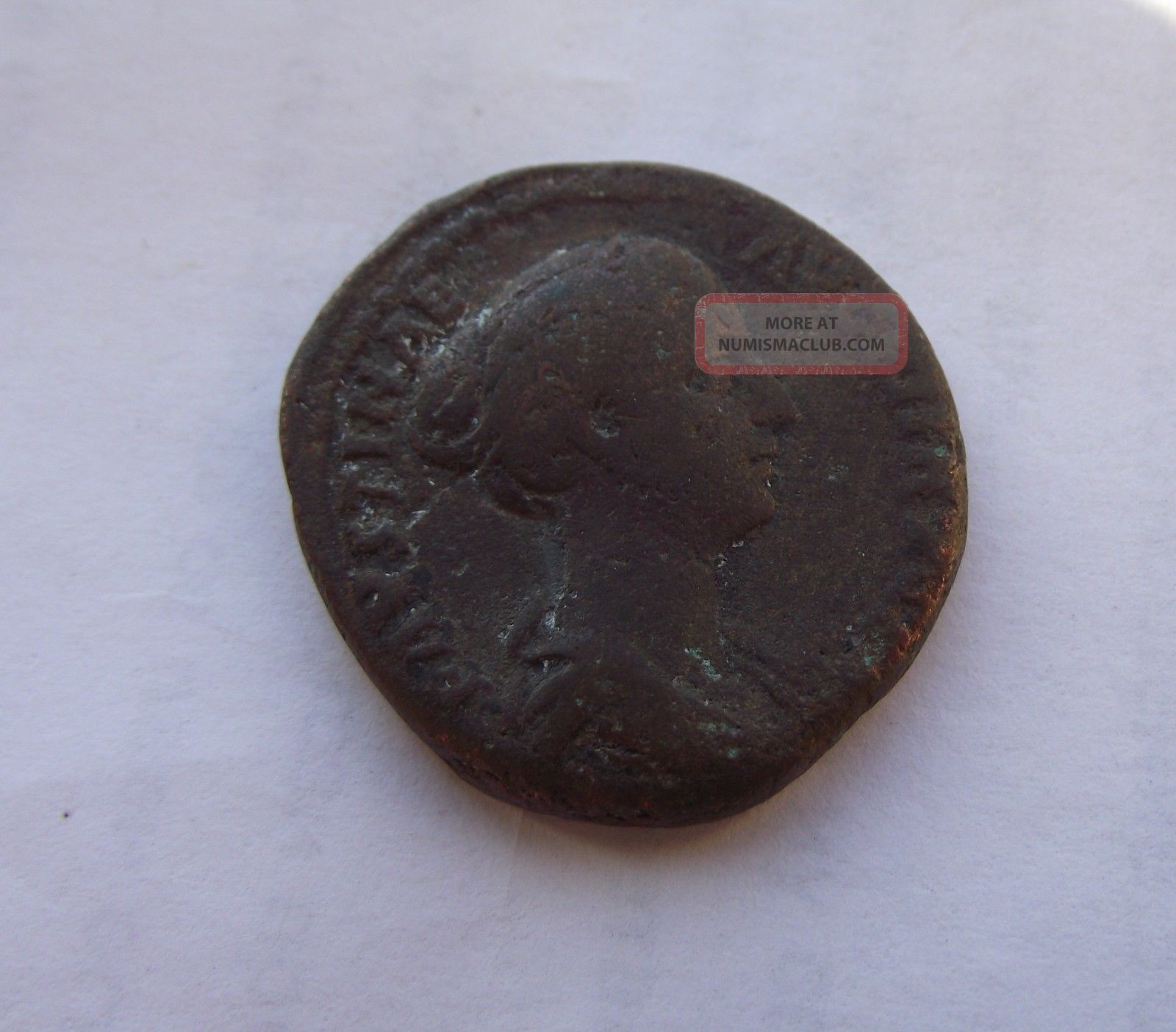 Ancient Roman Bronze Coin Faustina Junior Ae Dupondius