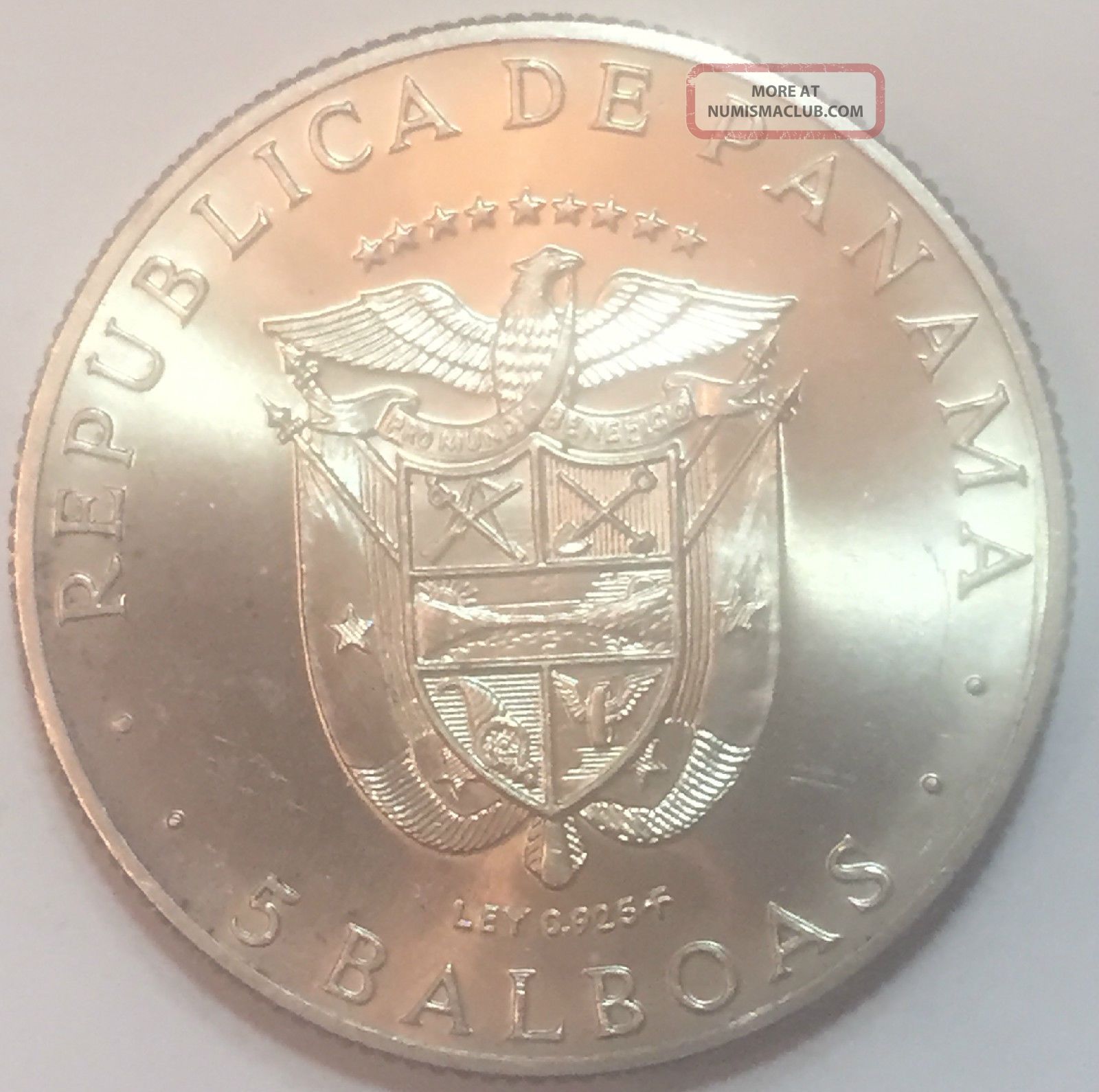 Panama 1970 5 Balboas Silver Coin Central American & Caribbean Games