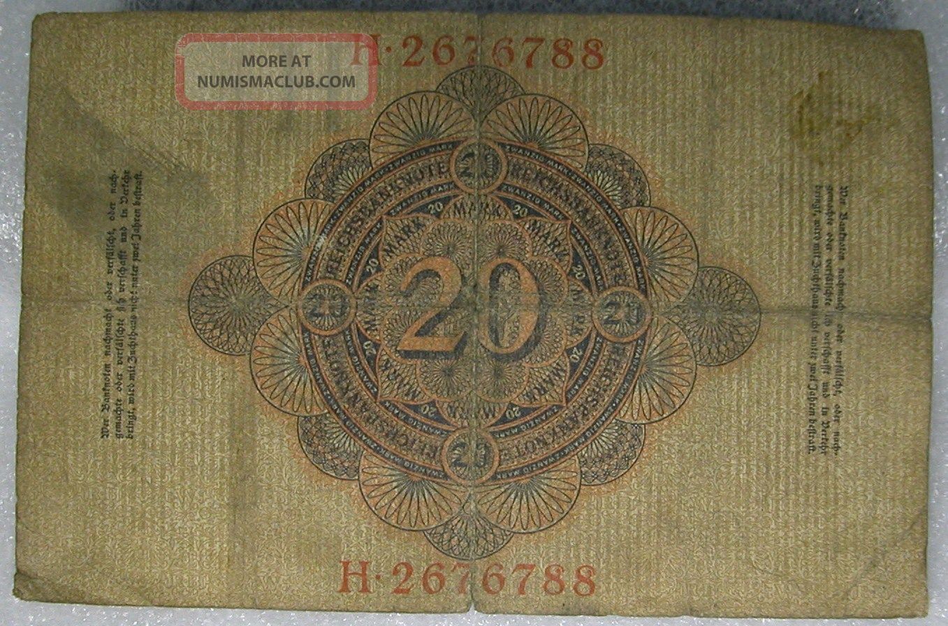 German 20 Mark 1910 Berlin Germany Reichsbanknote Banknote Old Paper ...