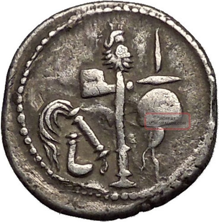 Julius Caesar Elephant Serpent 49bc Authentic Ancient Silver Roman Coin ...