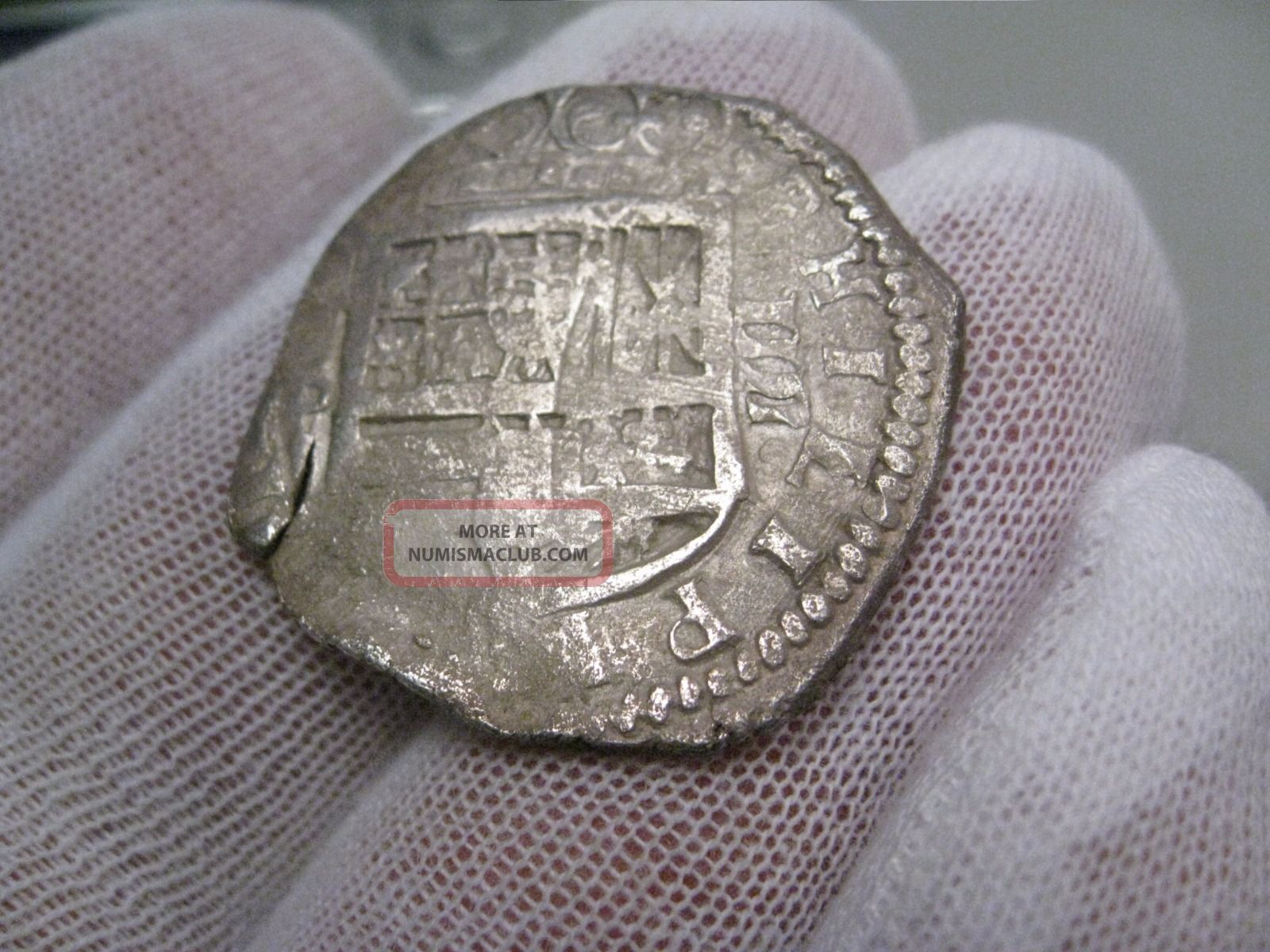 1619 Silver 4 Reales Cob. Toledo Spain. 12. 6g, 31x29mm. Philip Iii