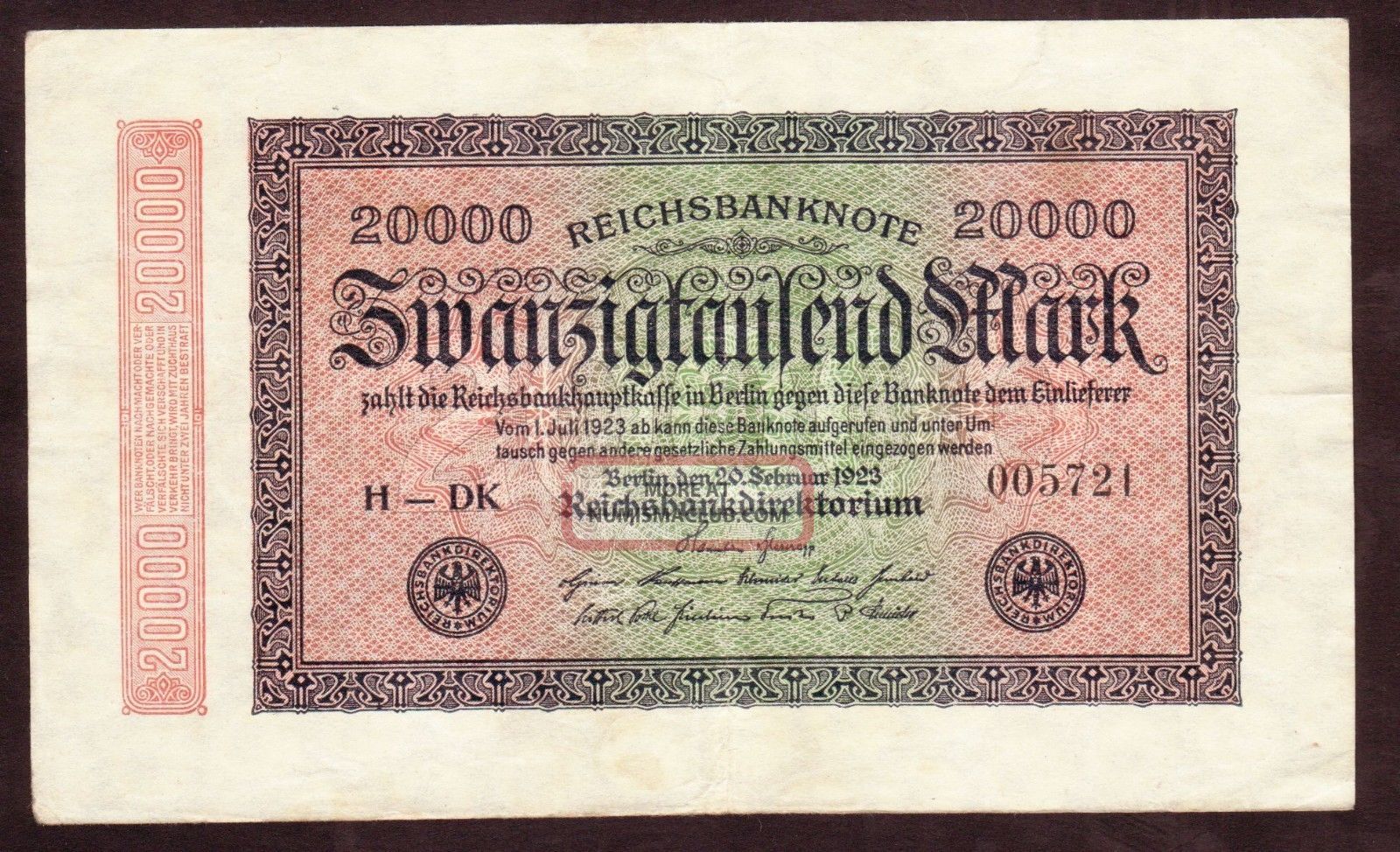 1922 20000 Mark Vf Vintage Banknote Rare Paper Money Currency Old Cash ...