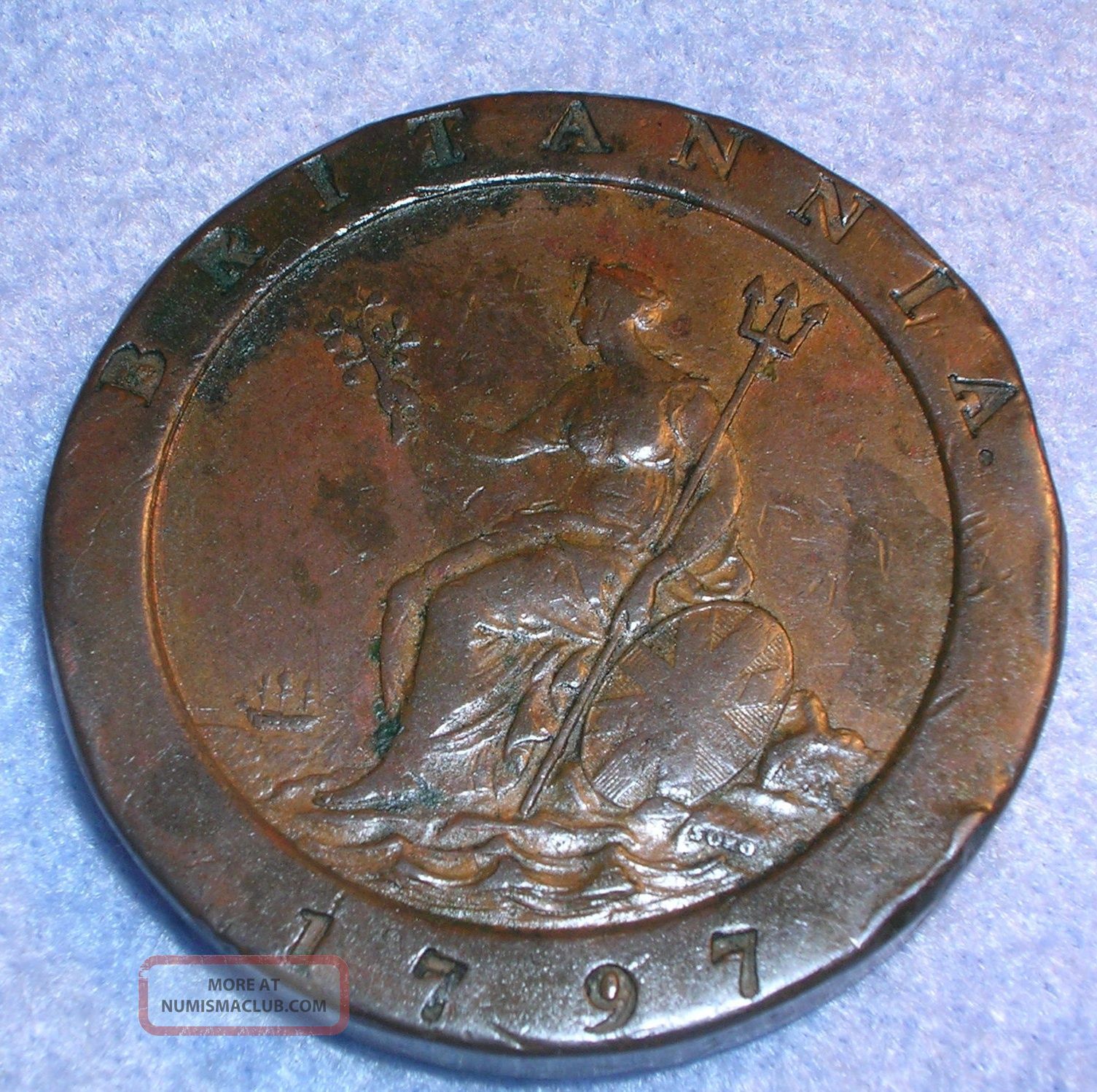1797 King George Two Pence Cent Cartwheel Heavy Colonial Era Old Coin ...