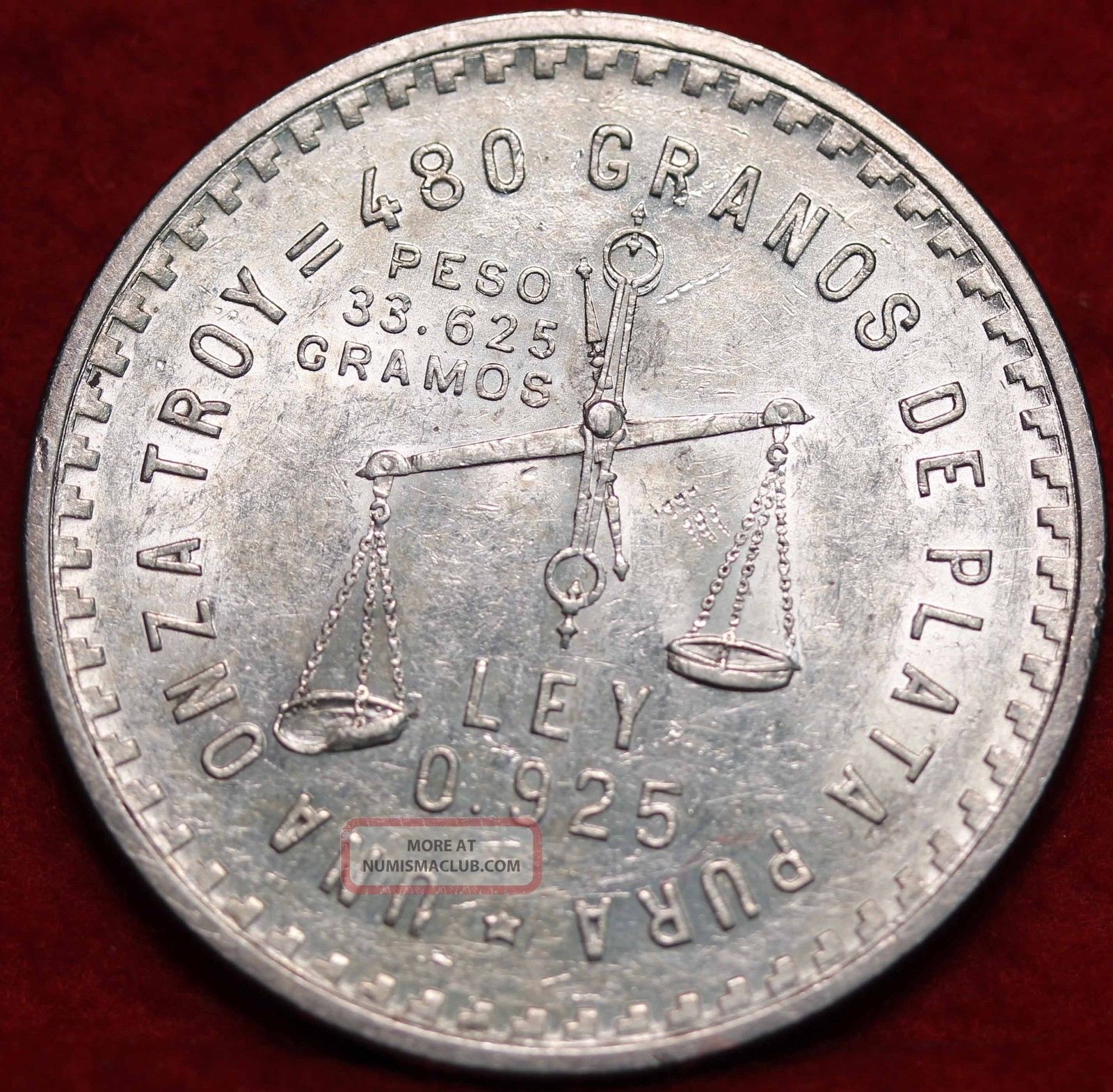 Uncirculated 1949 Mexico Silver 1 Onza Foreign Coin S/h