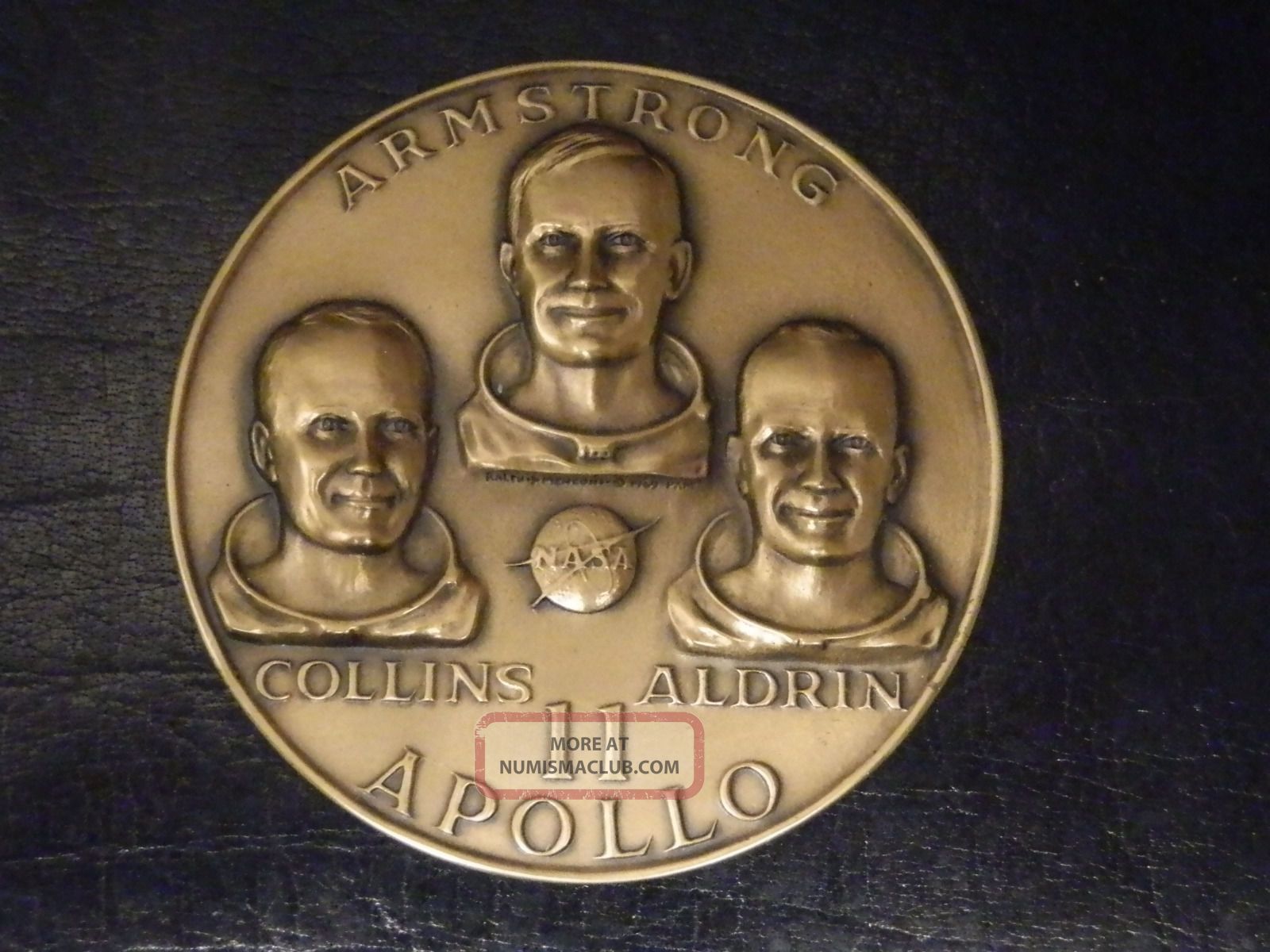1969 Apollo 11 Commanders Commemorative Bronze Medal Signed Ralph J ...