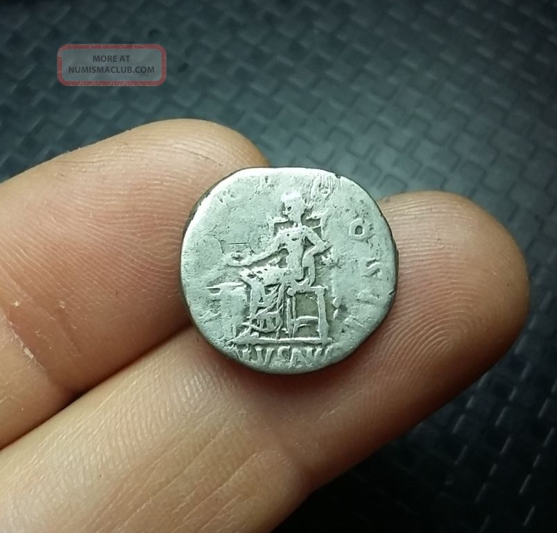 Antique Coin Silver Hadrian Roman Denarius Ad 138 - 161 0708