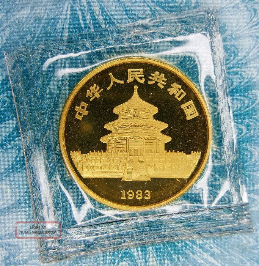 1983 China 1/2 Ounce. 999 Gold Panda Coin - - In Plastic