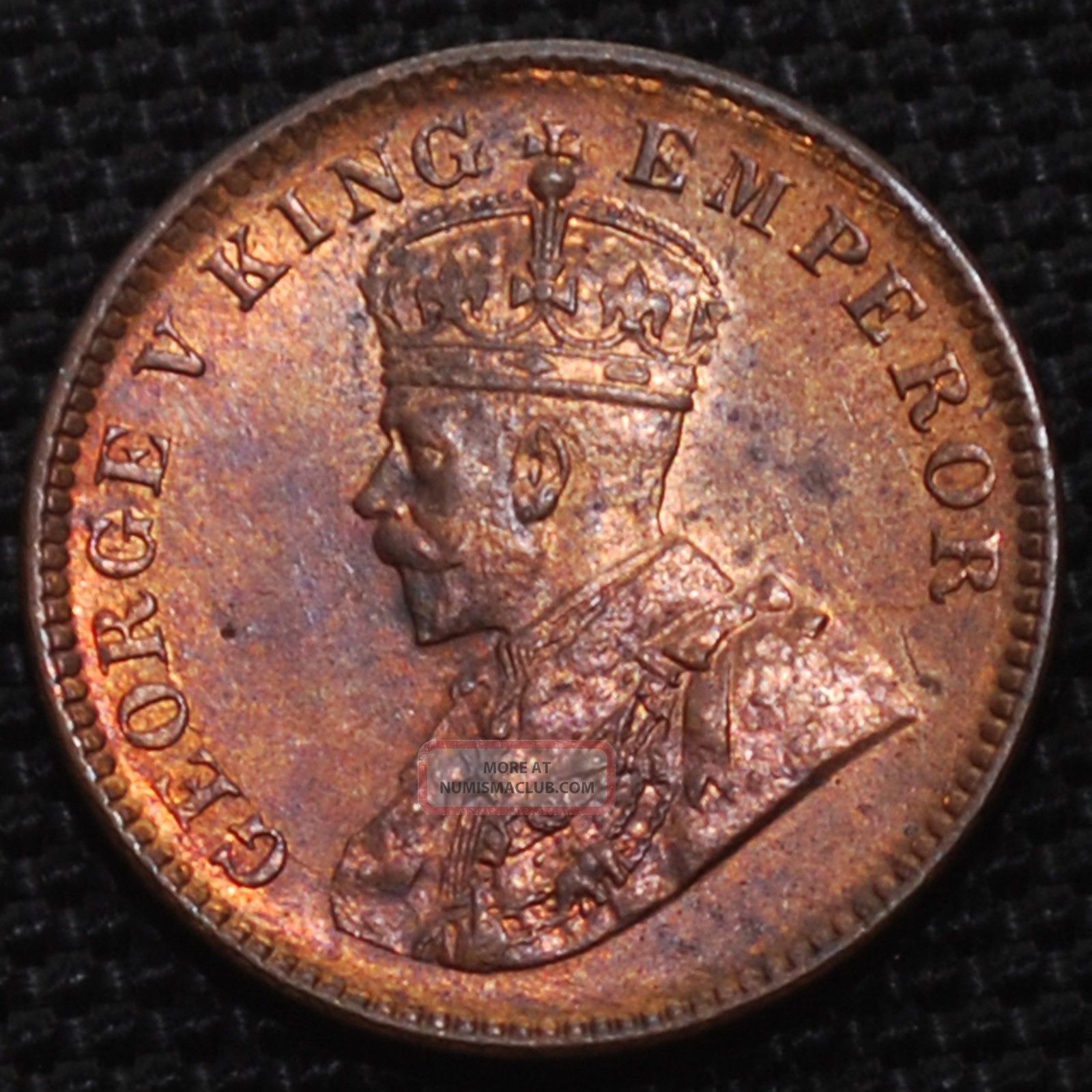 India 1933 King George V 1/4 Anna Coin. Calcutta Unc