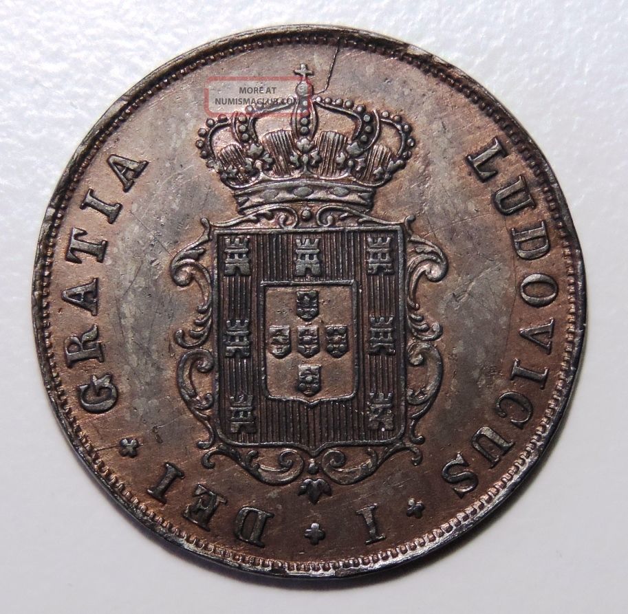 Portugal Iii Reis 1868 Km 517 Ludovicus I Cooper Coin