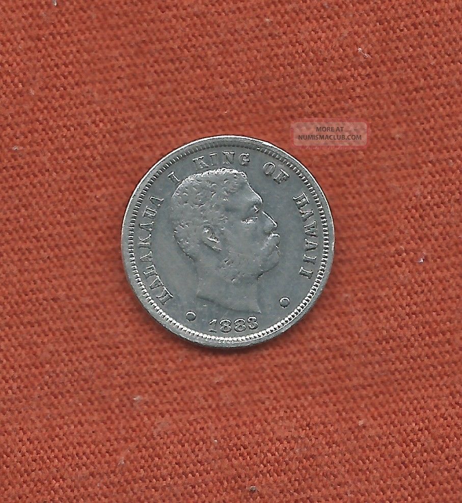 Rare == 1883 Hawaiian Dime == Silver == Coin - Hawaii