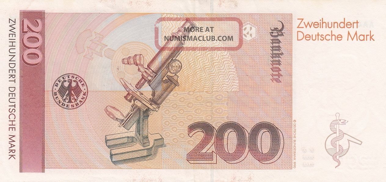 200 Mark Federal Republic Deutsche Bundesbank 2 - 1 - 1989 Unc (p42)