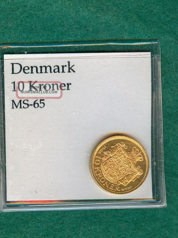 1908 Denmark Ten 10 Kroner Gold Coin - - - Dmg 426 A
