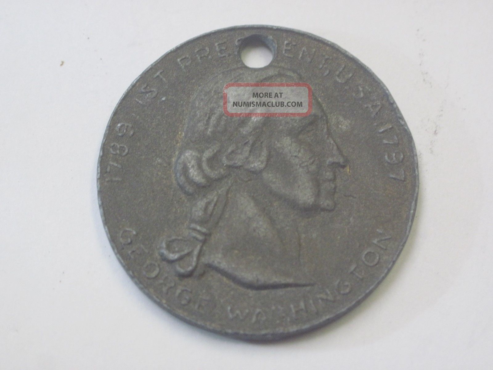 George Washington 1st President 1789 - 1797 Commemorative Funeral Medal ...