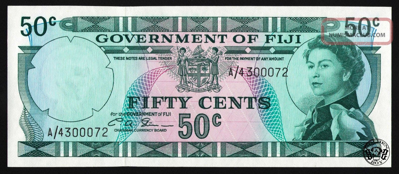 Fiji: 50 Cents 1971 (p - 64b) Qeii. Unc