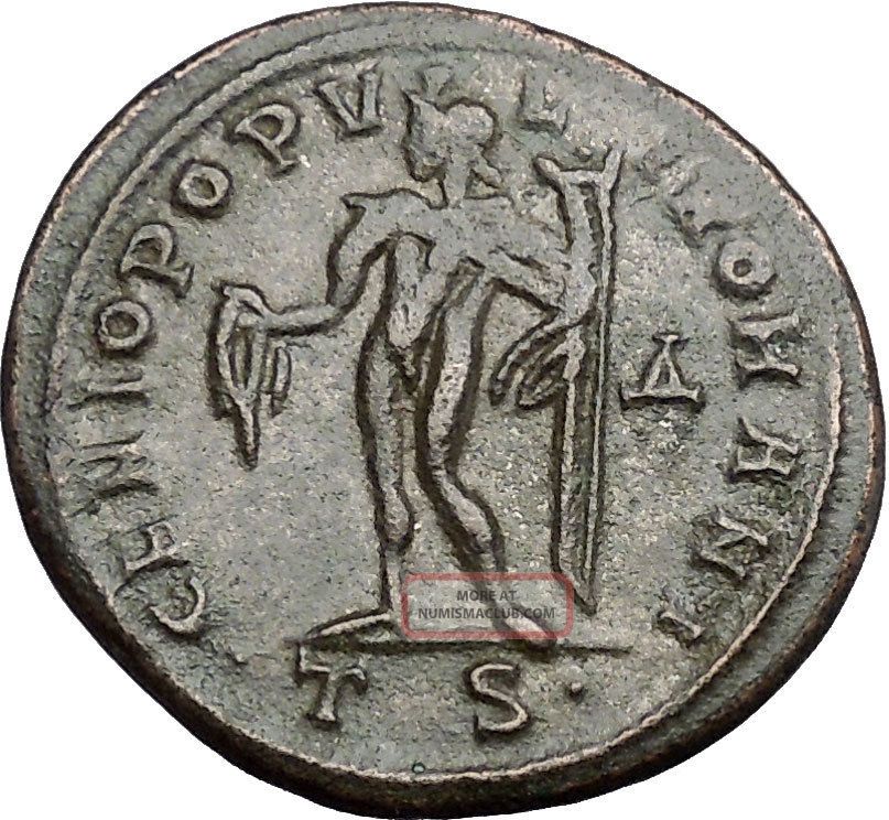 Galerius As Caesar 298ad Large Rare Ancient Roman Coin Genius Cult I50048