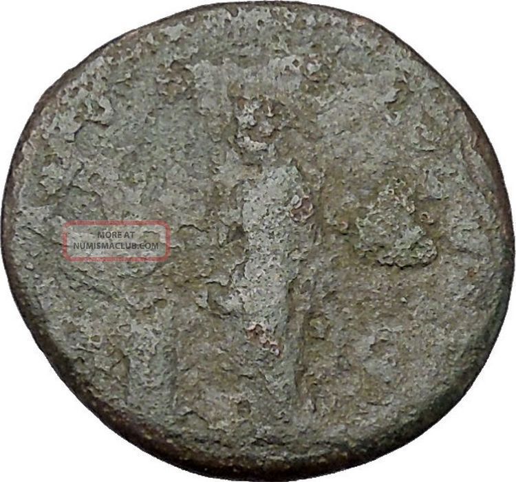 Hadrian Bisexual Emperor Big Ancient Roman Coin Annona Produce Of Year ...