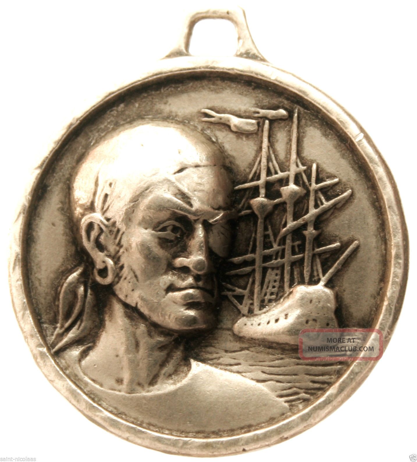 The Pirate & Ship - Saint Malo City Of Pirates - Splendid Vintage Medal ...
