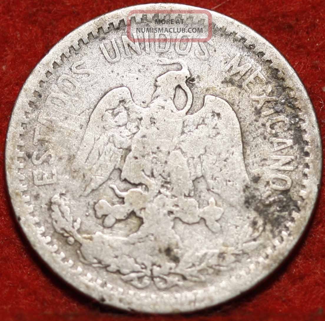 1905 Mexico 20 Centavos Silver Foreign Coin S/h