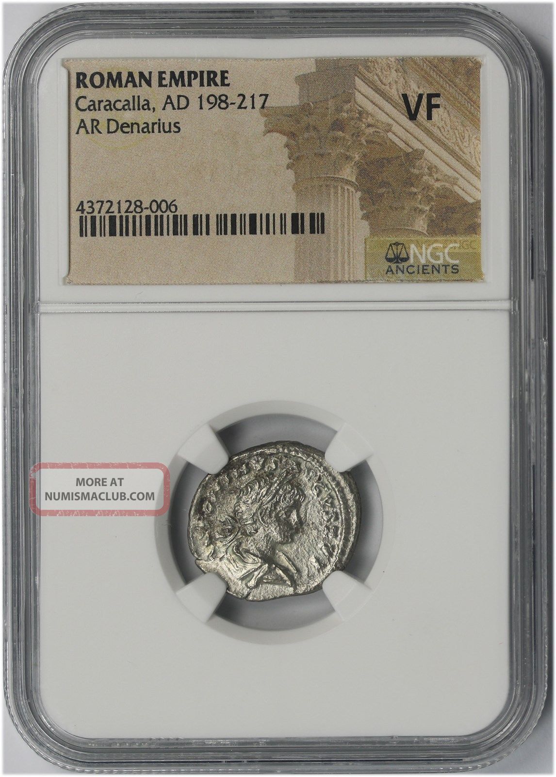 Ancient Roman Empire Caracalla, Ad 198 - 217 Ar (silver) Denarius Vf Ngc