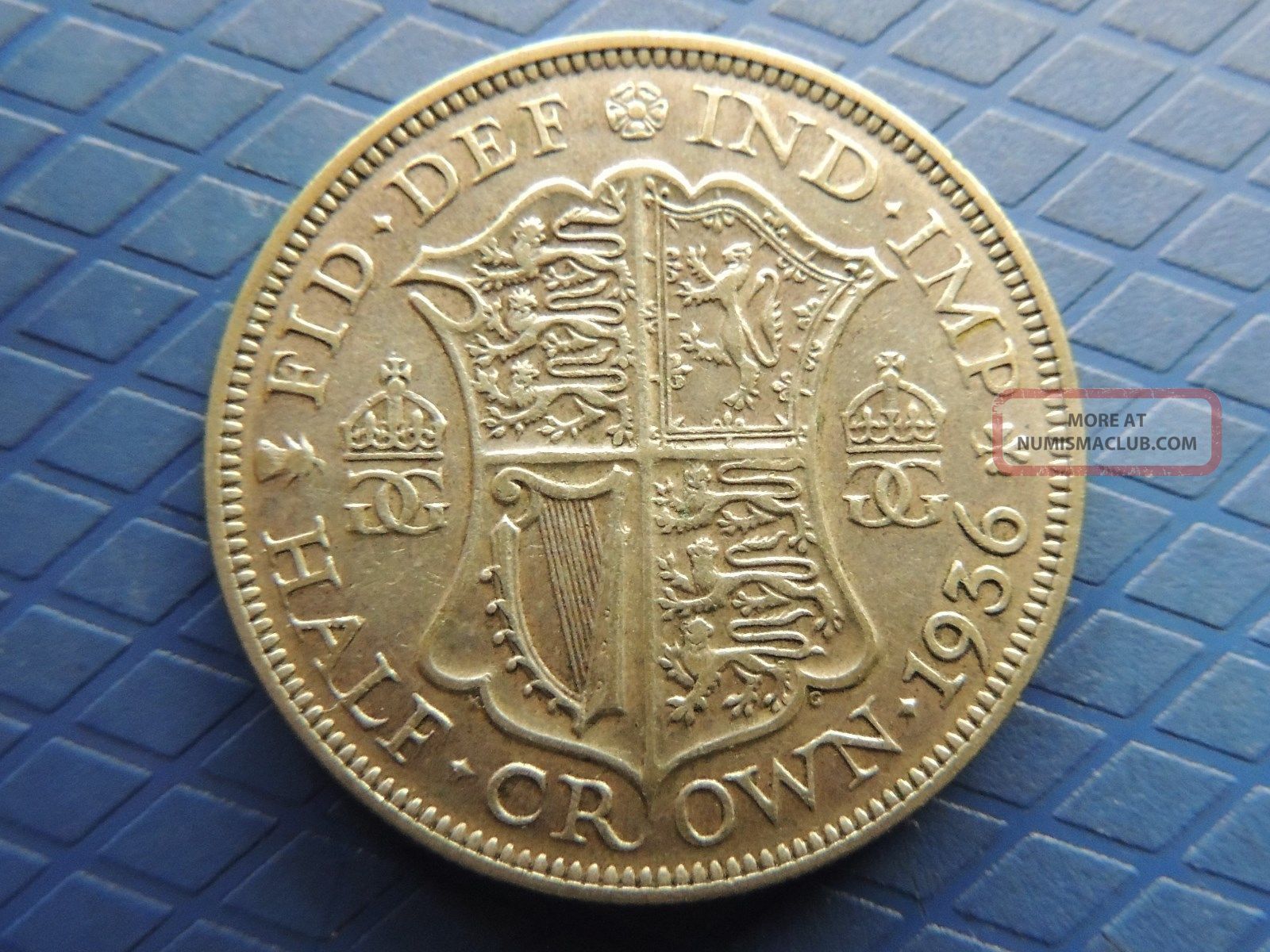 Great Britian 1936 1/2 Crown Km 835 Invest In Silver Coin
