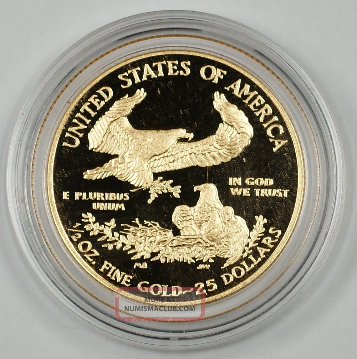 2014 U. S. $25 Dollar 1/2 Oz. Proof American Gold Eagle Coin Age As Issued