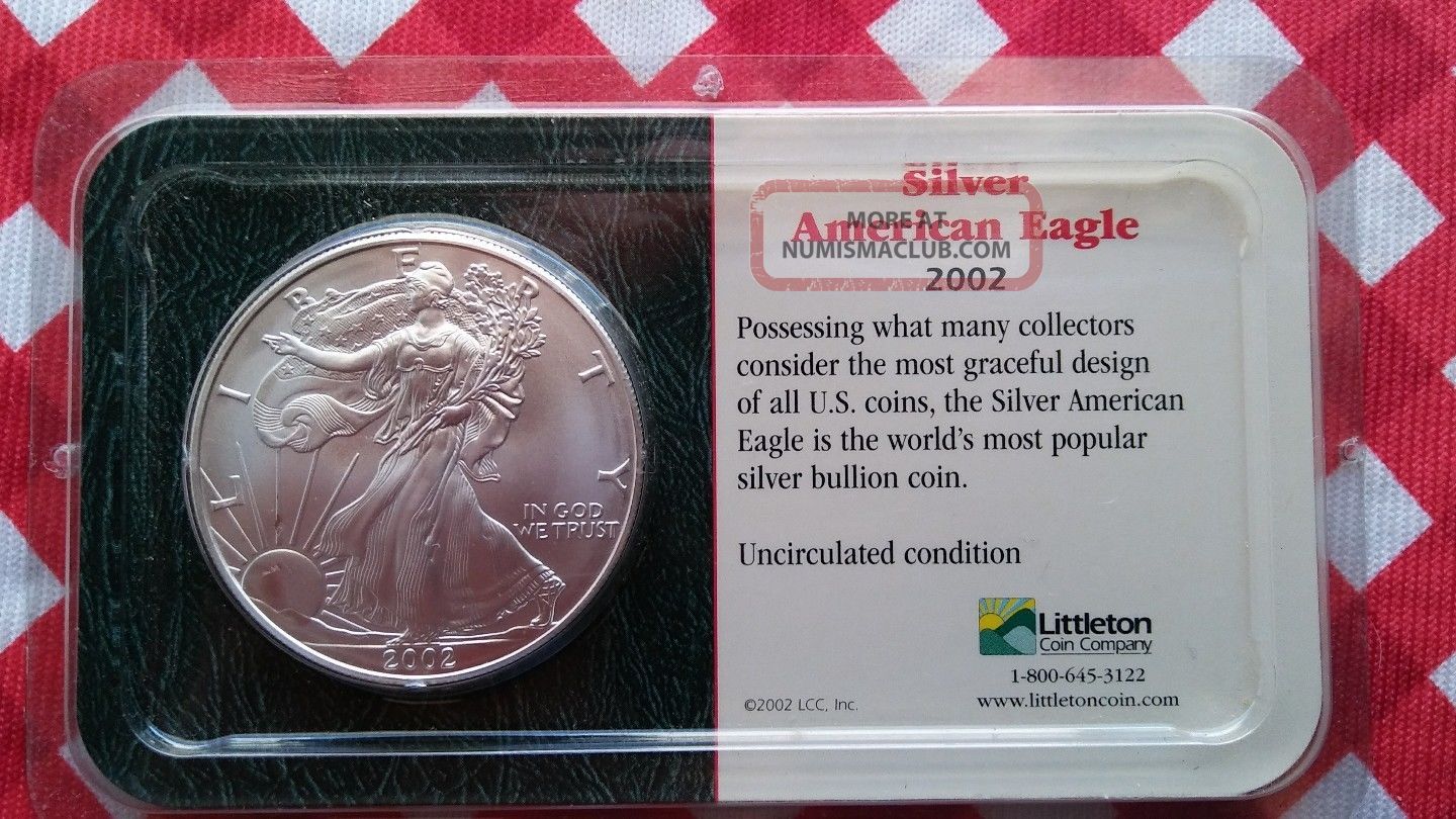 2002 American Eagle Silver Dollar Uncirculated In Showpak