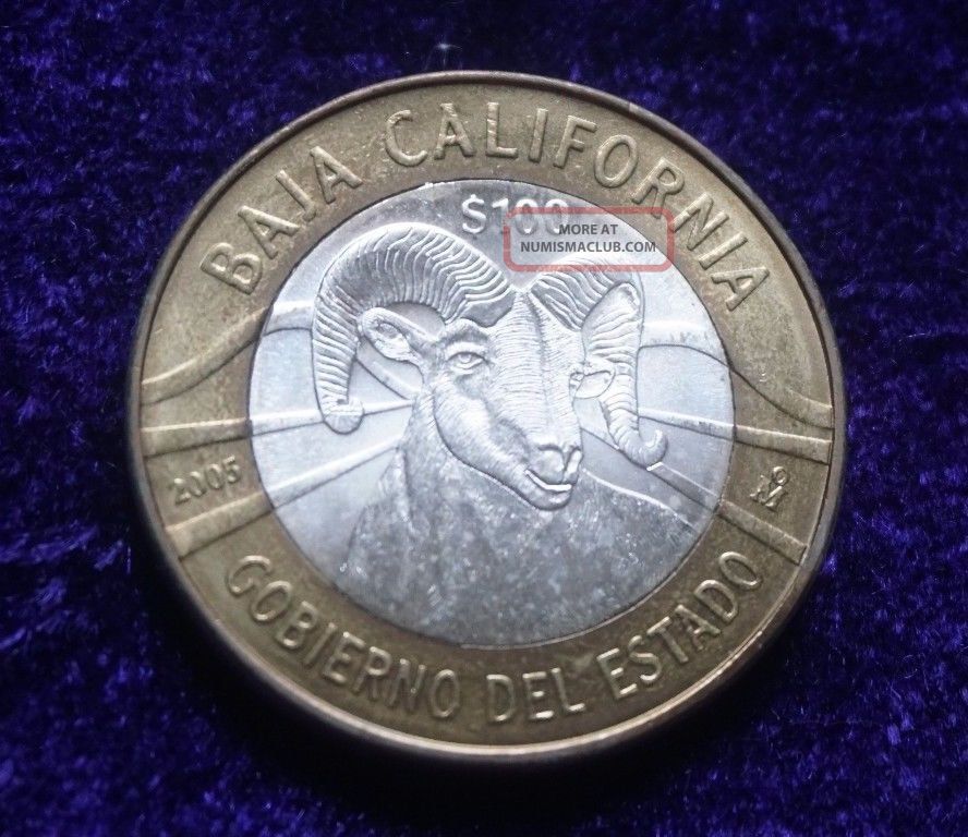 Mexico 2005 Bimetallic Silver Coin 100 Pesos 2nd Type Baja California