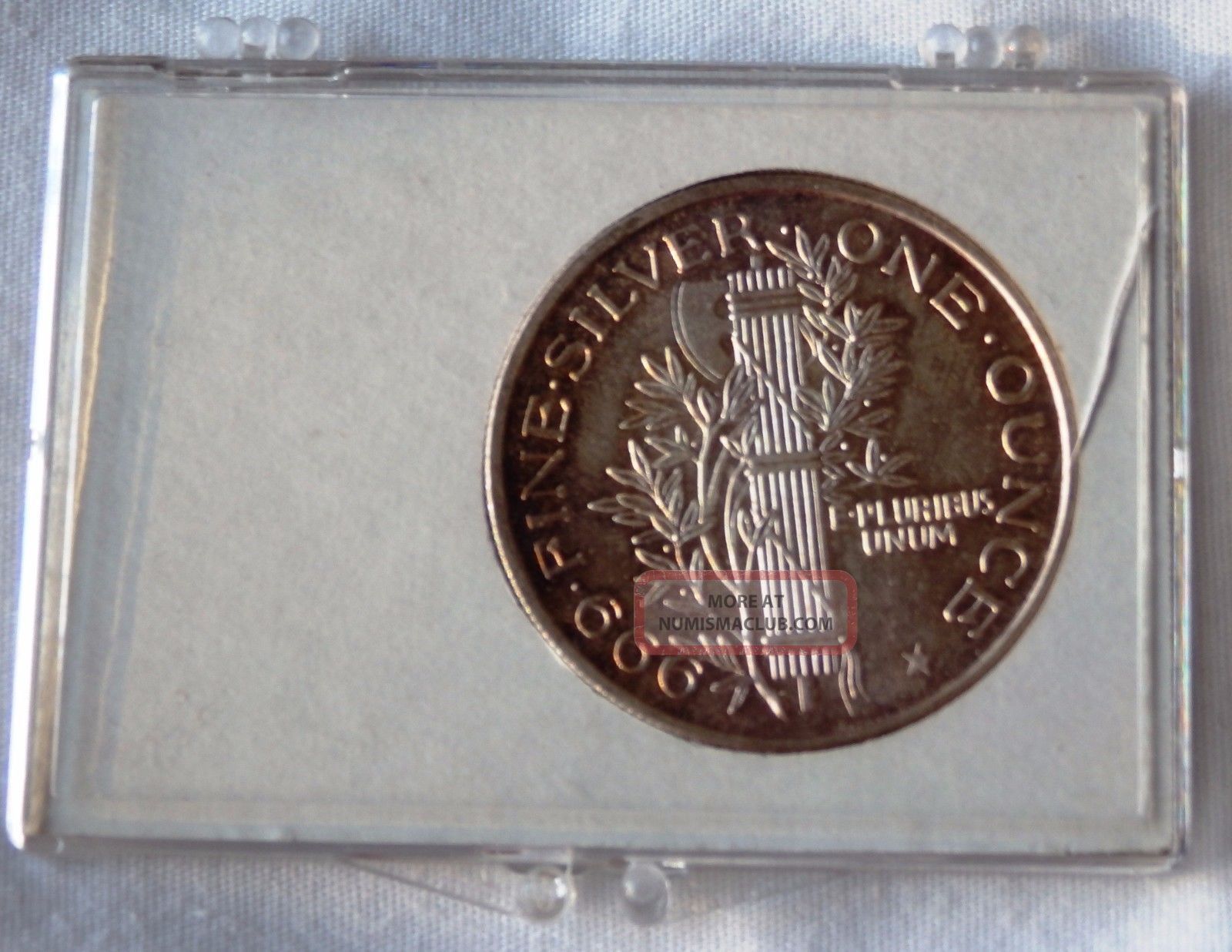 Winged Liberty " Mercury " Dime 1 Oz. 999 Fine Silver Round Rainbow Toning