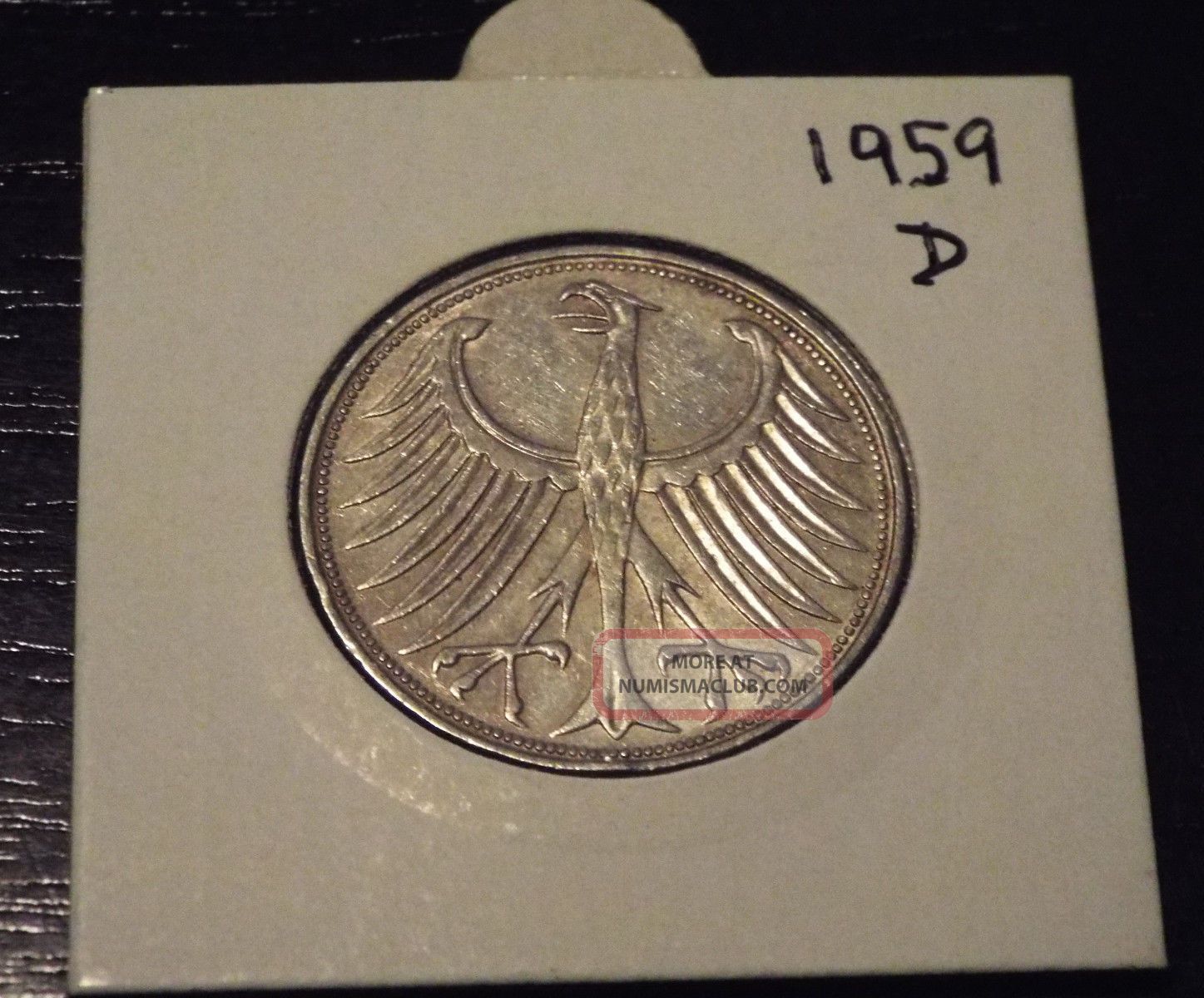 1959 - D Germany (federal Republic) Silver 5 Mark Coin Au