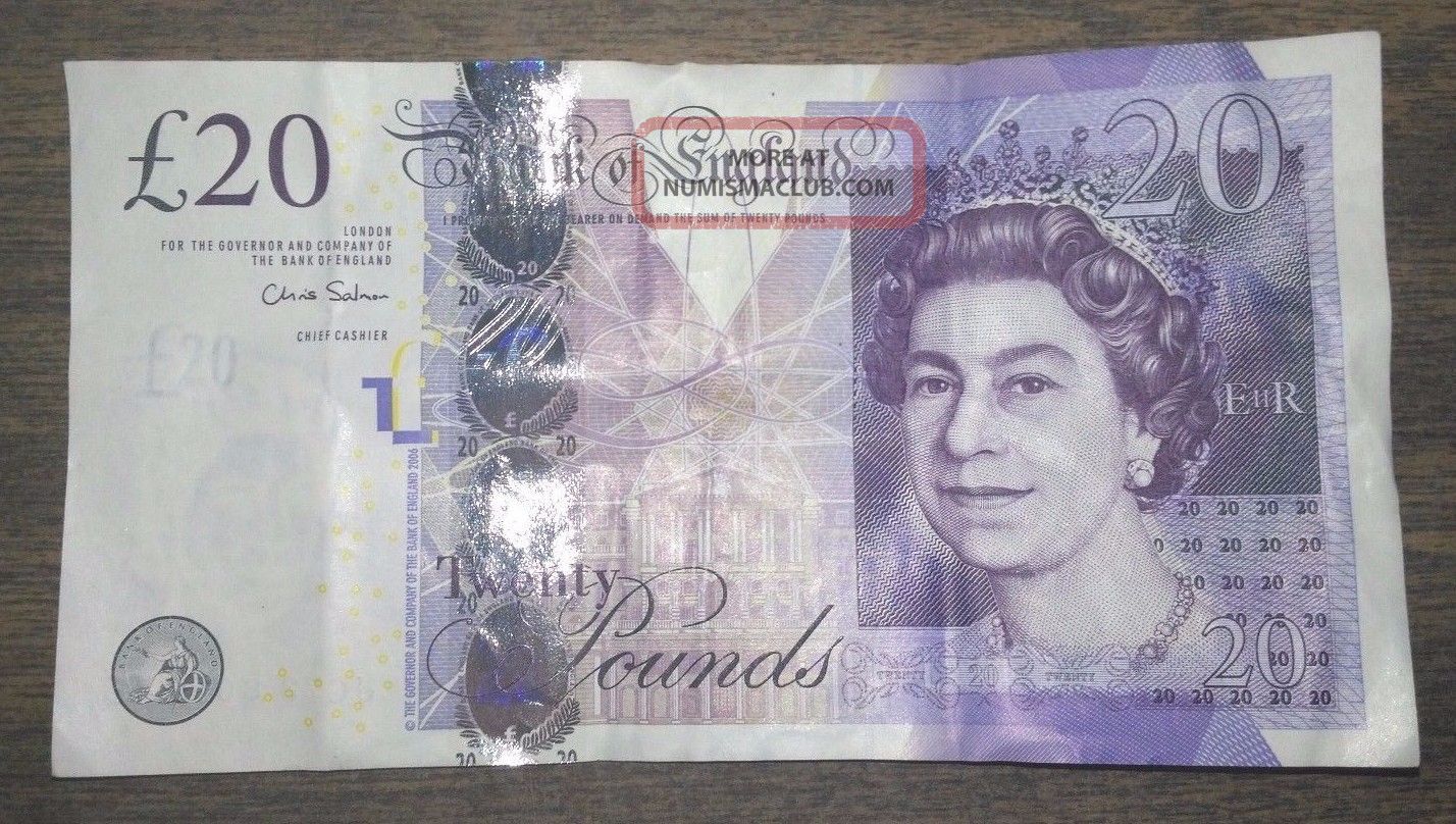  20 British Pounds Paper Currency Bill 2006