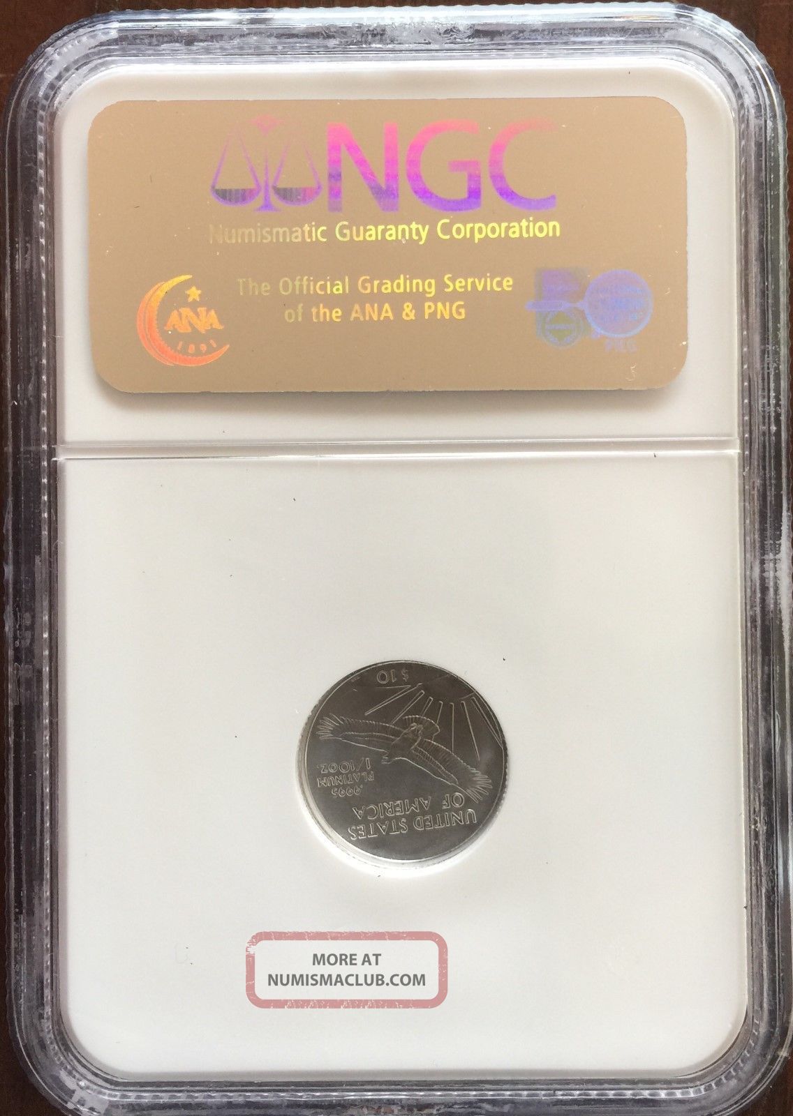 2007 Platinum Liberty Eagle $10 (1/10 Oz) Ngc Ms - 70