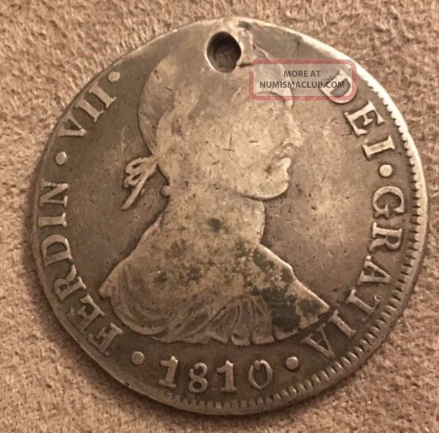 1810 Jp Peru (spanish Colonial) 8 Reales Coin Ferdinand Vii