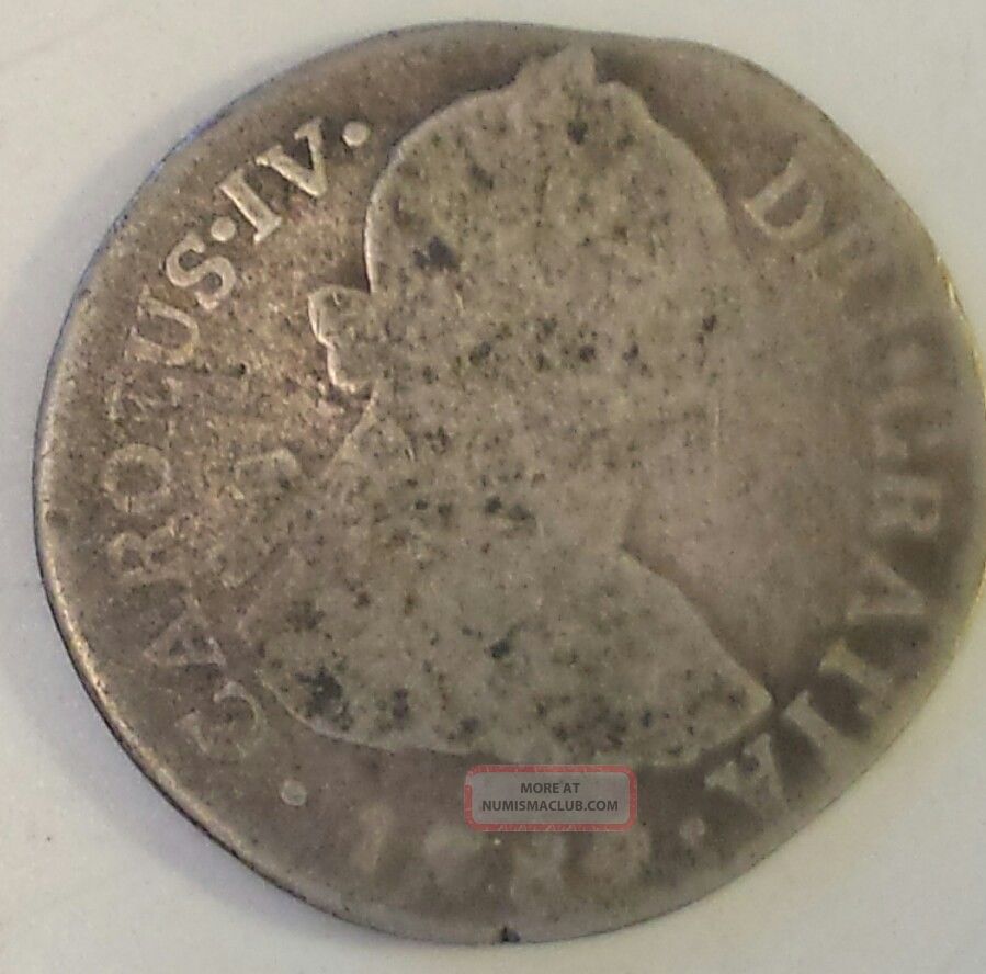 " 1789 Mexico 2 Reals " Silver (. 896) Coin Vg - Not Prof. Graded